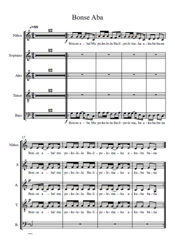 Bonse Aba Partition gratuite