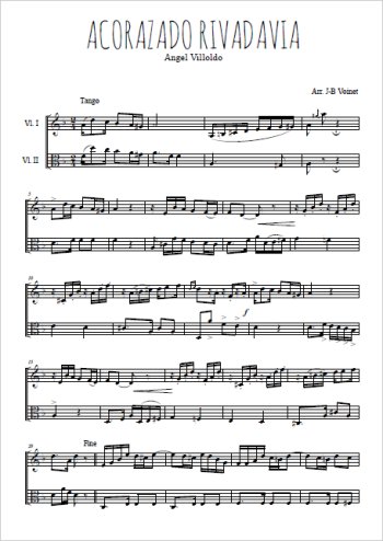 La partition de Acorazado rivadavia pour violon et cordes