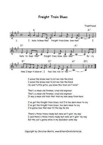 Freight train blues Partition gratuite