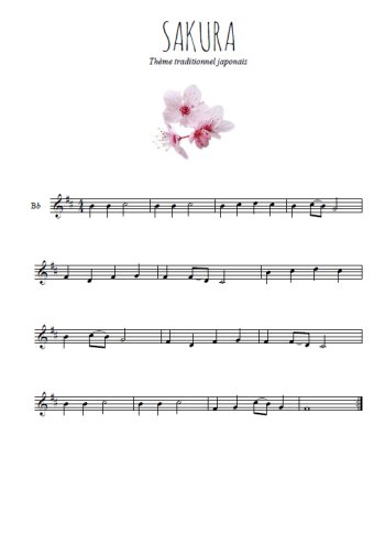 La partition de Sakura pour clarinette